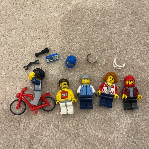 Lego | Toys | Lego Bicycle Snowboarder Man Woman Outdoor Figures ...